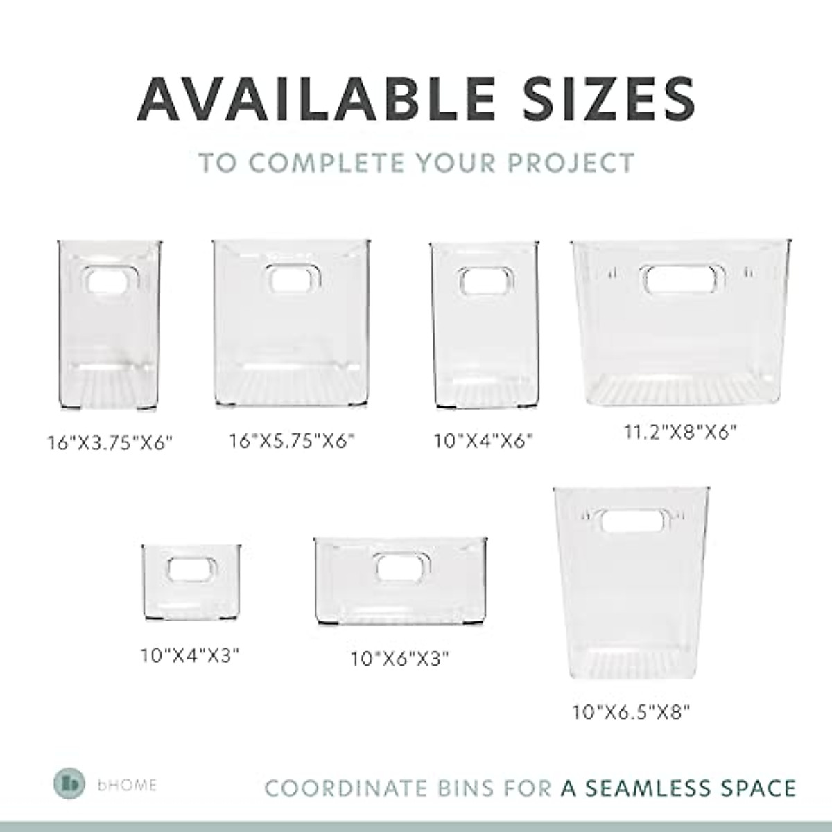 Clear Plastic Storage Bins, Stackable Pantry Organization and Storage Containers Clear Organizing Bins, Cabinet & Pantry Organizer Bins for Organizing Bathroom, Kitchen, Fridge, Freezer Organizer Bins