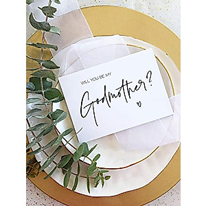 Modern Godmother to Be Card, Will You Be My Godmother Proposal Gift, Greeting Card with Envelope