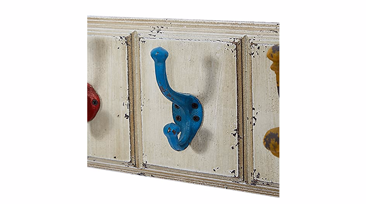 Deco 79 Multi Colored 5 Hangers Wall Hook - Stylish & Durable