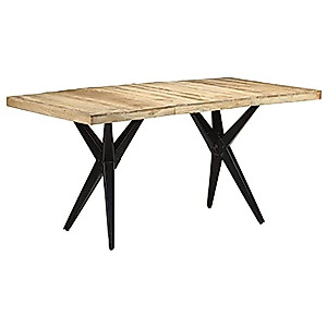 BUKSCYJS Multifunctional Dining Room Table,Dining Room Table,Dining Table,Strong and Sturdy Suitable for Kitchen,Dining Room,Living Room 63"x31.5"x29.9" Rough Mango Wood
