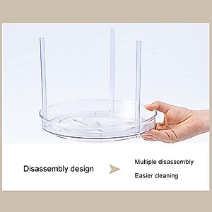 Lazy Susan Organizer for Cabinet, Clear Turntable Organizer, Rotating Spice Rack Kitchen Storage Cosmetic Makeup Organizers for Pantry, Countertop, Fridge, Shelf, Vanity, Bathroom (Single Tier, L)