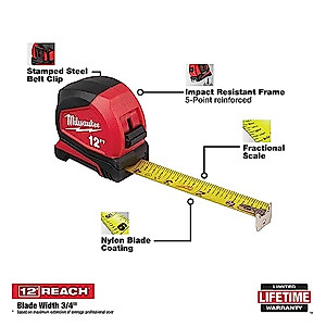 MILWAUKEE 12 Ft. Compact Tape Measure