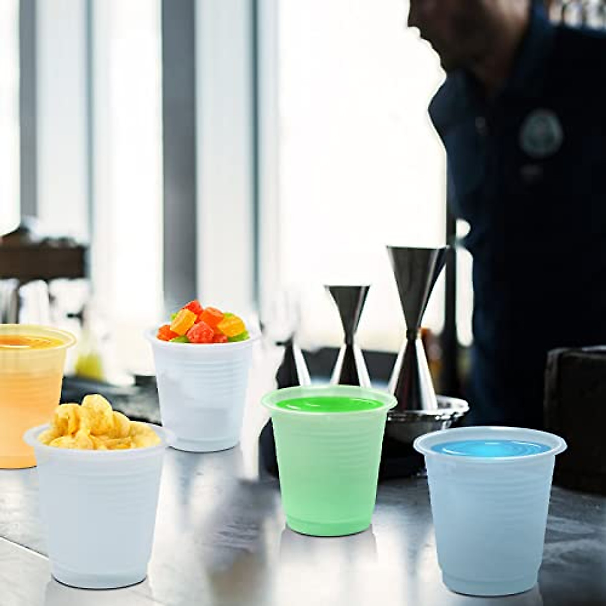 Compostable Disposable 3oz Bathroom Cups 100P Mouthwash Eco Friendly Plastic Paper Cups Biodegradable Bath Rinse Medicine Urine Cups Replace Mini Small Bathroom Cups 3 oz Paper Plastic Cup