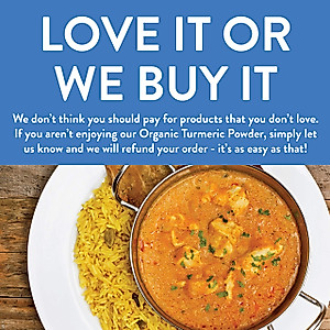 FGO Organic Turmeric Powder w/Curcumin, 100% Raw from India, 16oz, Packaging May Vary (Pack of 1)