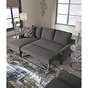 Signature Design by Ashley Jarreau Contemporary Sofa Chaise Sleeper Chofa, Gray
