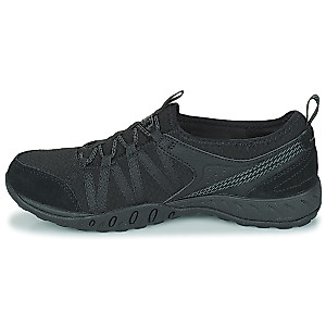 Skechers Women's Relaxed Fit, Breathe-Easy Rugged Sneaker, Black, 9 M US