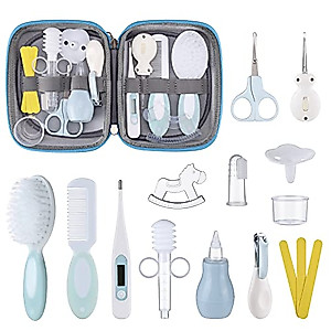 Baby Grooming and Health Kit, Lictin 15 in 1 Safety Care Set, Newborn Nursery Health Care Set with Hair Brush,Comb,Nail Clippers and More for Newborn Infant Toddlers Baby Boys Girls