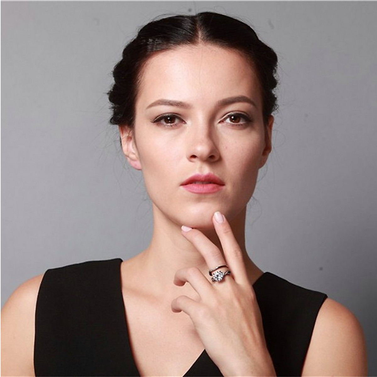 Uloveido Fashion Black Mystic Created Diamond Engagement Wedding Eangagement Promise Stackable Rings Set for Her Anniversary Size 8 Y171