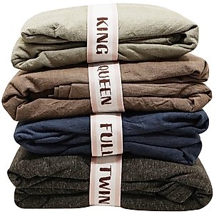 ECOHomes Bed Sheet Organizer and Storage Size Label Bands | Bed Sheets Set Organizers for Linen Closet Organization - Elastic Bedding Band Labels for Organizing Bedsheet (Queen 4PCs Pack | Cream)