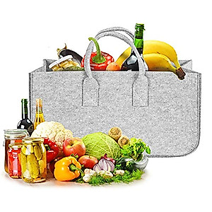 GUOZI Storage Basket, [2 Pack] Collapsible Felt Storage Bins with Handles, Large Laundry Basket Storage Solution for Office Nursery Wardrobe Bookshelf Bedroom Keepsake Toys etc.