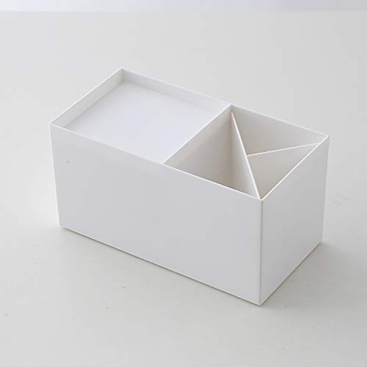 YOSCO Desktop Storage Organizer Mini Box for Office Supplies Container Pen Holder for Desk Cute Pencil Cup Pot Makeup Brush Holder (White)