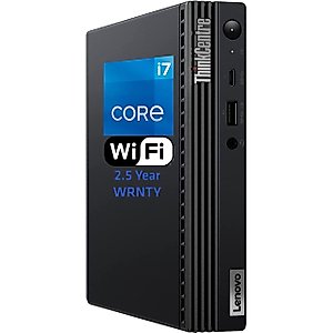 Lenovo ThinkCentre M70Q Gen 2 Tiny Desktop Computer, i7-10700, 32GB RAM, 1TB SSD, 4K 3-Monitor Support, DisplayPort, HDMI, USB Type-C, AX Wi-Fi, Bluetooth - Windows 10 Pro (Renewed)