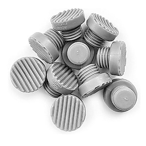 Kick Down Door Stop Ultra Grip Rubber Replacement Tip 10 Pack Threaded by ROOM STARTERS Style 2 (Gray, 10 Pack)