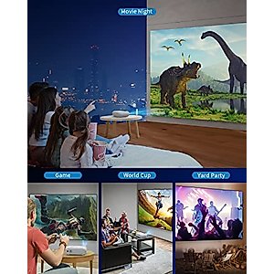Projector - 4K Support Portable Projector Bluetooth 5G WiFi Native 1080P, 400 ANSI Lumen, YOTON Y7 Phone Projector with Carrying Case, Compatible with HDMI/VGA/USB Home Theater Movie Projector