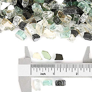 Stanbroil 10-Pound Blended Fire Glass - 1/4 inch Reflective Tempered Fire Glass Blended Onyx Black, Platinum, Light Green Reflective for Indoor and Outdoor Gas Fire Pits and Fireplaces