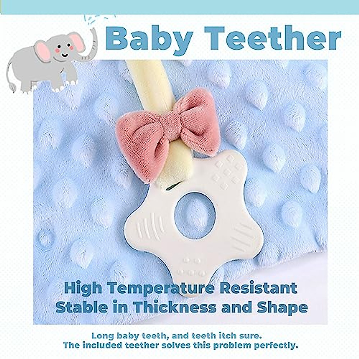 YOLINYOISH Animal Snuggler Lovey Blanket for Kids, Babies, Boys, Girls, Triangle Neutral Security Blanket with Stuffed Animal (Rabbit)