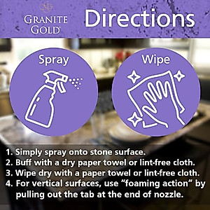 Granite Gold Clean and Shine Spray For Granite, Marble, Travertine, Quartz, Natural Stone Surfaces, 24 + 64 Fl Oz Value Pack