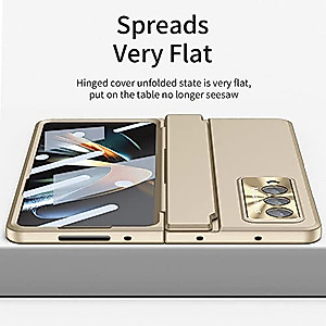 EAXER for Samsung Galaxy Z Fold 3 Full Coverage Case, Shockproof Case with Glass Screen Protector Hinge Protection Armor Hard Case Cover (Black)