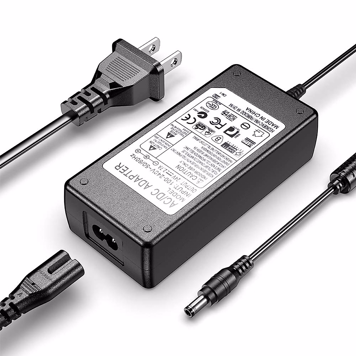 Punasi 24V 2.7A Power Supply Cord Adapter for Silhouette Cameo 1 2 3 4 SD Portrait Studio Machine, AC/DC Adapter Replacement for Electronic Cutting Tool Charger, Extra Long 59 in Cord