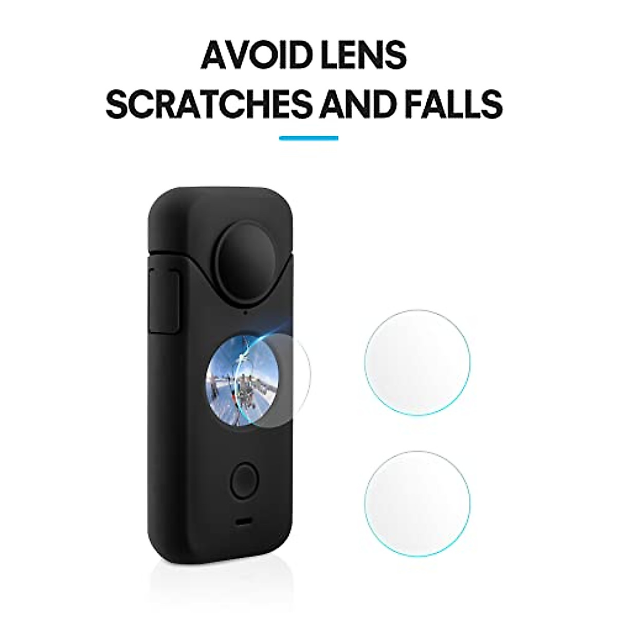 4in1 Carry Case for Insta360 One X2, Includes Lens Cap, Three Lens Guards and Black Rubber Sleeve Case and Lanyard, Compatible for Insta360 Bullet Time Handle