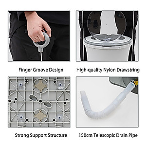 VPABES Manual Clothes Dryer Portable Mini Dryer for Clothes, Foot Powered Compact Spin Dryer Machine, Non Electric Laundry Dryer for RV, Camping, School, Apartment, Dorm(White)