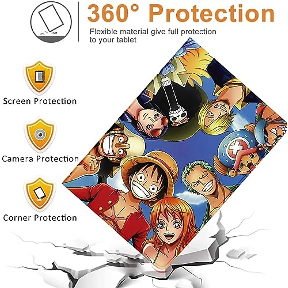 Cool Anime Black Case for iPad Air 3 Case 10.5 Inch (3rd Gen) 2019, Japanese Manga Character Fun Cartoon Pattern Leather Stand Folio Cover, Soft TPU Protective for Teens Girls Women Boys