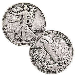 1918-1947 Walking Liberty Half Dollar 90% Silver 50c Fine