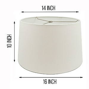 Mestar White Fabric Hardback Drum Lampshade (Spider) (14x16x10)