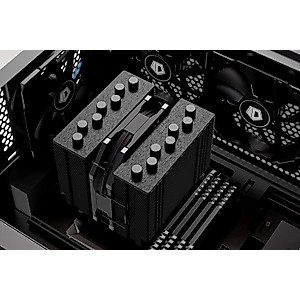 ID-COOLING SE-207-XT Slim 135mm Height All-black CPU Cooler 7 Heat Pipes Dual-Tower CPU Air Cooler with 120mm PWM Fan TDP 220W, CPU Fan for Intel 1700/1200/115X, AMD AM5/AM4