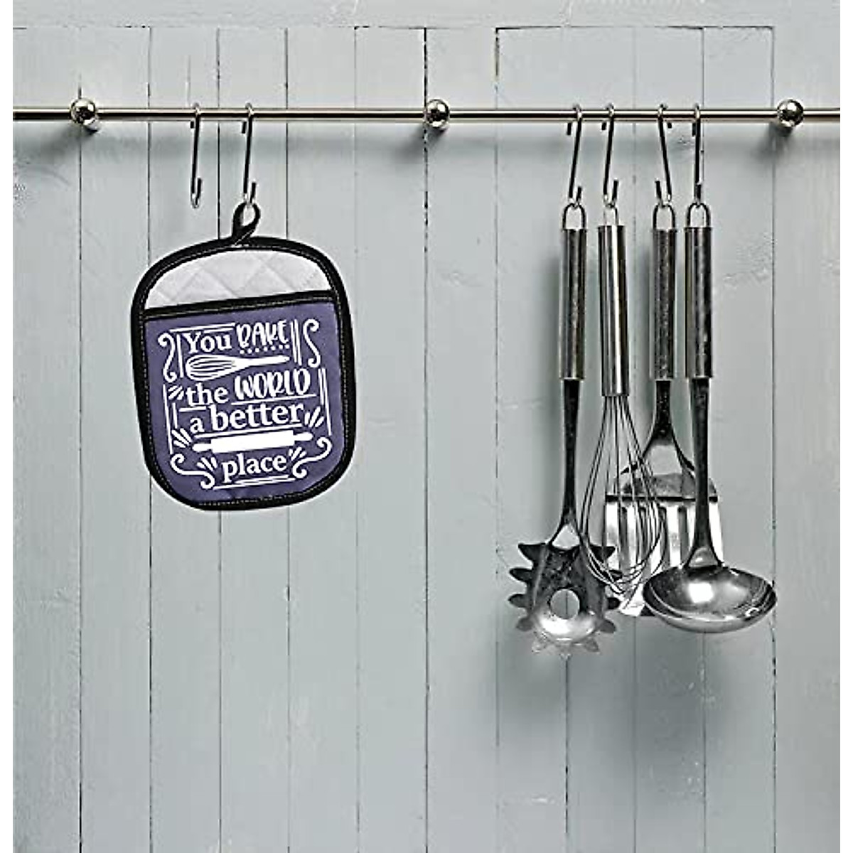 Baker Gift Baking Oven Pads Pot Holder with Pocket You Bake The World A Better Place (Bake The World A Better Place)