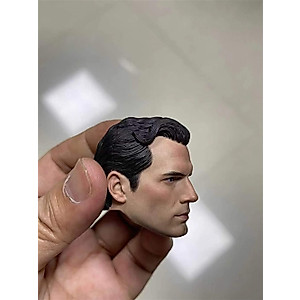 1/6 Scale Male Head Sculpt,European Strong Man Handsome Man Head Carved for 12inch Soldier Action Figure Body Collectible (B)