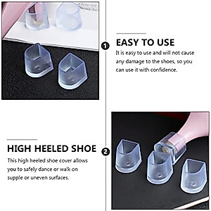FRCOLOR High Heel Chair High Heel Chair Clear High Heel Protectors, 16pcs Heel Stoppers for Wedding Mates Bridesmaid Walking On Grass Uneven Floor 10-12mm Rubber Shoe Covers Shoe Heel Protectors