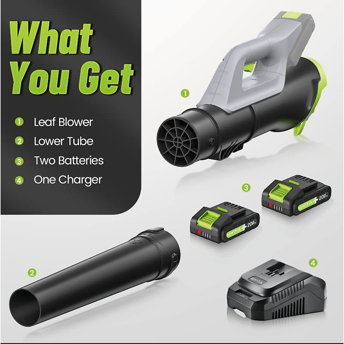 MYTOL Cordless Leaf Blower 150MPH 350CFM, Electric Handheld Leaf Blower with 2 * 20V 2Ah Batteries, Infinitely Variable Speed, Lightweight Axial Powerful Blower for Lawn Care | Patio | Yard | Jobsite