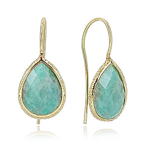 JA.S.JR Gemstone Teardrop Earrings Gold Dangle Earrings for Women
