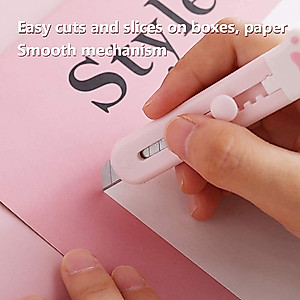 Leven Cute Retractable Box Cutters, 6 Pack Utility Knife, Sharp Cartons Cardboard Cutter Razor Knife for Christmas, Smooth Mechanism Perfect for Office and Home Use