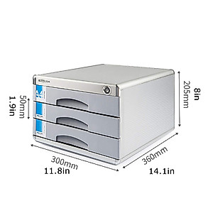LEYT Desktop Drawer Organizer - 3/5/7 Tier Aluminum Alloy File Cabinet, Office Supplies, Increase Work Efficiency. (Size : 3 Layers)