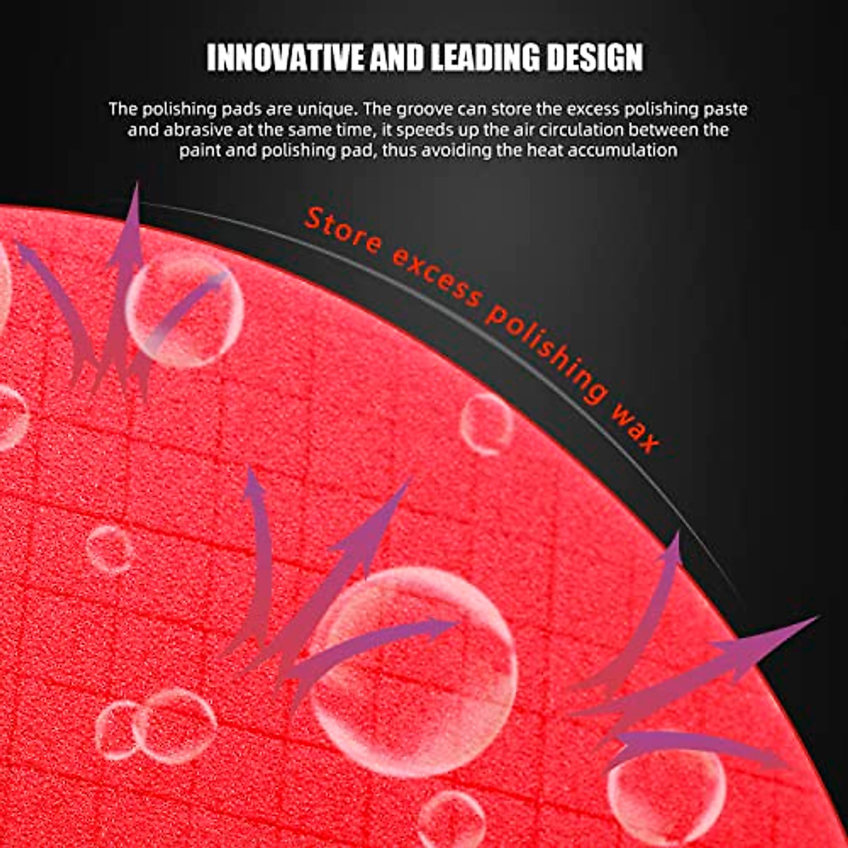 Red Finish Polish Pad, 1Pc 5 Inch Buffing Polishing Pads for 125mm Backing Plate Compound Buffing Sponge for Car Buffer Polisher Compounding, Polishing and Waxing