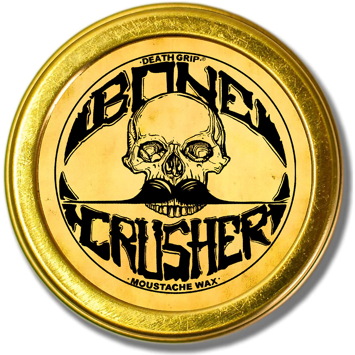Mustache Wax Extra Strong Hold | 1oz Bone Crusher Moustache & Beard Wax Tin | Grooming For Men | Perfect For Dali Curly English Handlebar Mustaches By Death Grip | Heat Source Required