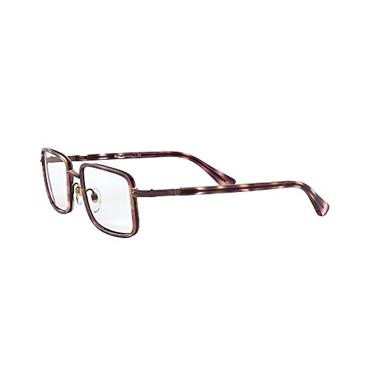 Persol PO2473V Rectangular Prescription Eyewear Frames, Brown/Striped Bordeaux/Demo Lens, 49 mm