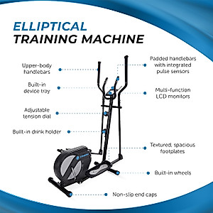 Stamina Elliptical Trainer 1704 - Elliptical Training Machine with Smart Workout App - Compact Standing Elliptical Machine for Home Workout - Up to 250 lbs Weight Capacity