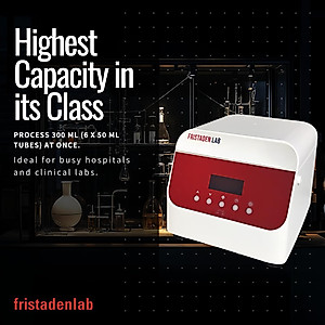 Fristaden Lab Digital Centrifuge | Highest Capacity in Its Class (300 mL) | USA Company | 10-4000 RPM | Precision Control