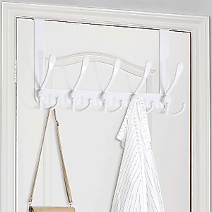 WEBI Over The Door Hook,Door Hanger,Triple Door Hooks for Hanging White Over The Door Towel Rack,Door Coat Hanger,Over Door Coat Rack for Clothes,Towels,Back of Bathroom