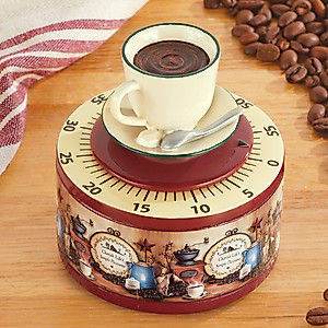 Collections Etc Hand-Painted Charming Country Coffee Kitchen Timer