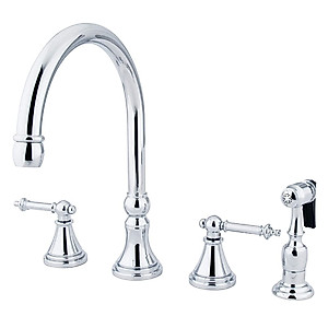 Kingston Brass KS2791TLBS Templeton Widespread Kitchen Faucet, 8-1/4", Polished Chrome