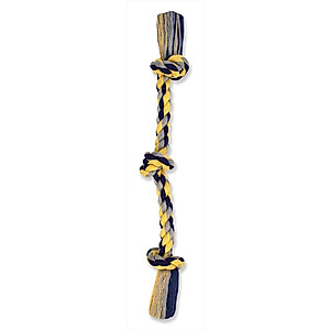 MAMMOTH Flossy Chews Colored 3 Knot Tug Rope X-Large - 36" Long - Pack of 2