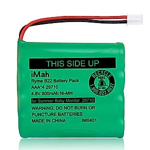 iMah Replacement Battery 29580-10 for Summer Infant Baby Monitor 29580 29590 29610 29620 29630 29710 29740 29790 29940, Ni-MH AAA Size 4.8V 800mAh Rechargeable