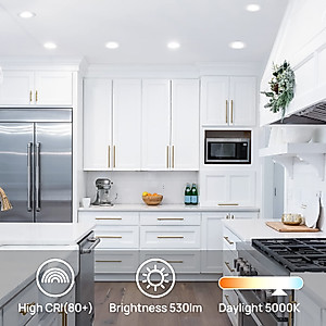 Linkind GU10 LED Bulbs, 10-Pack Dimmable MR16 GU10 LED Bulbs, 50W Equivalent, 530LM 5000k Daylight Track Light Bulbs, 40° Spot Light Track Light Recessed Light Spotlight, UL Listed