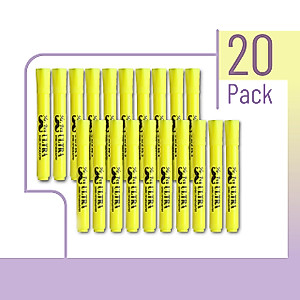 Mr. Pen Yellow Highlighters, Tank Style Highlighter, Pack of 20, Highlighters Markers, Highlighter Pen, Yellow Fluorescent Highlighter, Chisel Tip, Yellow Marker, Bulk Highlighter, Liquid Highlighter