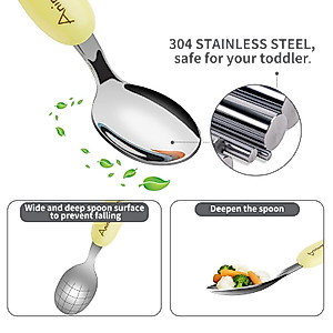 Lehoo Castle Toddler Utensils Set, 6PCS Toddler Silverware Spoon and Fork Knife Set, Children's Flatware Set (Animal Kingdom)