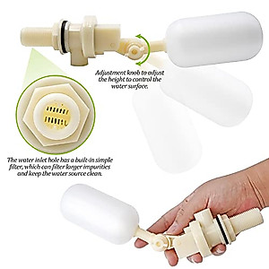 MINYULUA Automatic Waterer Bowl Large Horse Watering Bowl with Float Valve, Drain Plug & Braided Hose, Livestock Water Trough for Dog Goat Cattle Sheep Pig, Light Blue